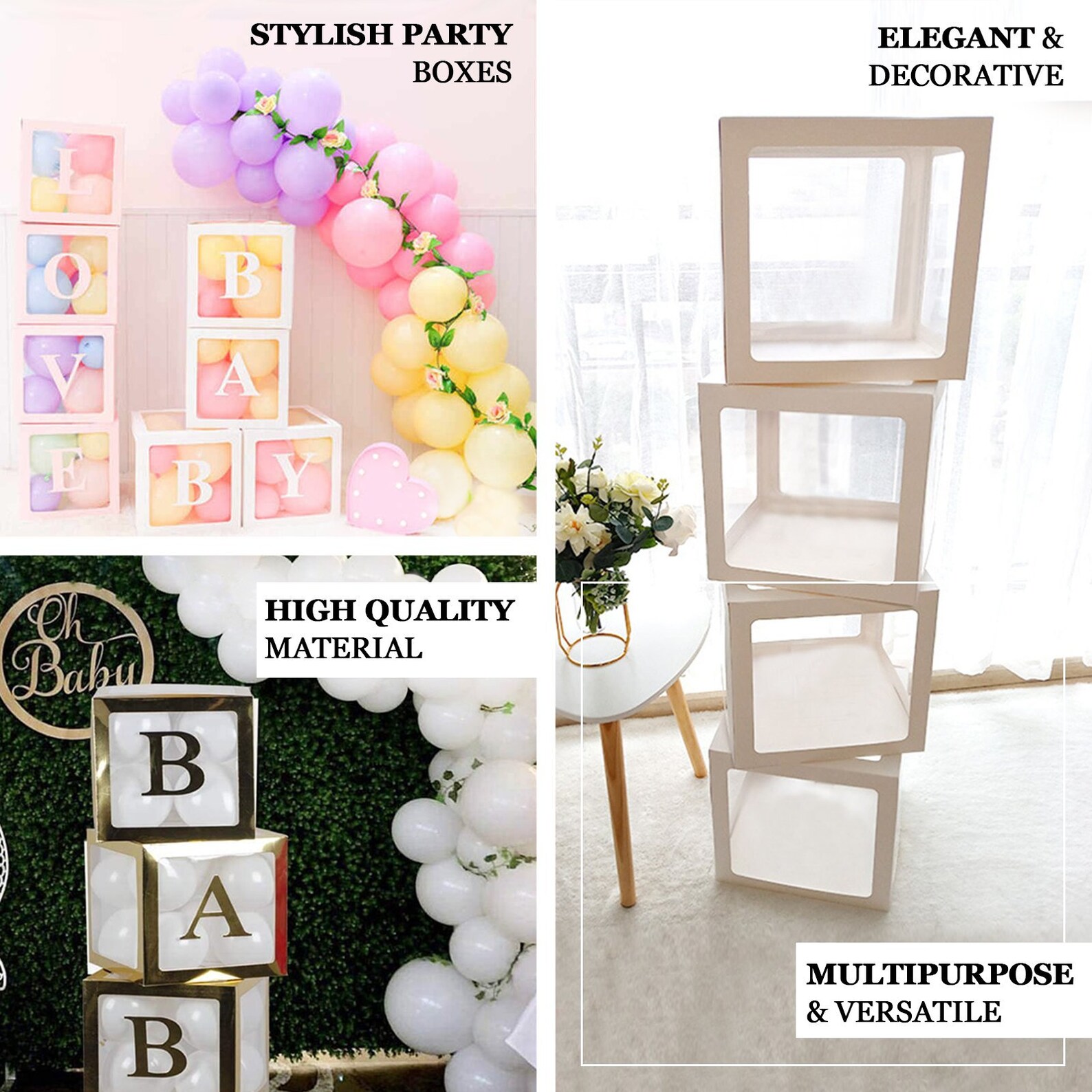 2pcs Transparent DIY Balloon Boxes Baby Shower Party - Etsy