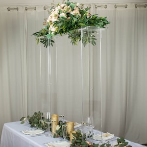 40" Clear Acrylic Flower Stand, Rectangular Wedding Centerpiece, Large ...