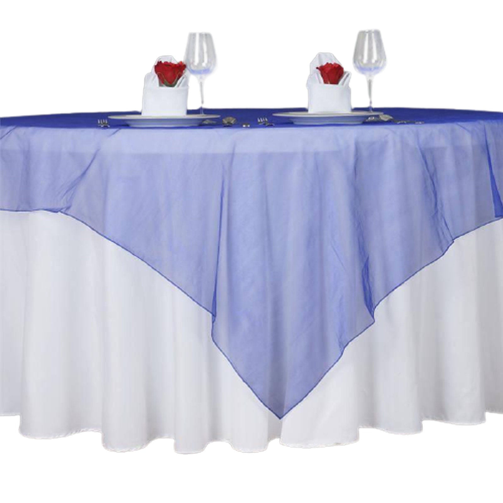 60 Royal Blue Square Sheer Organza Table Overlays - Etsy