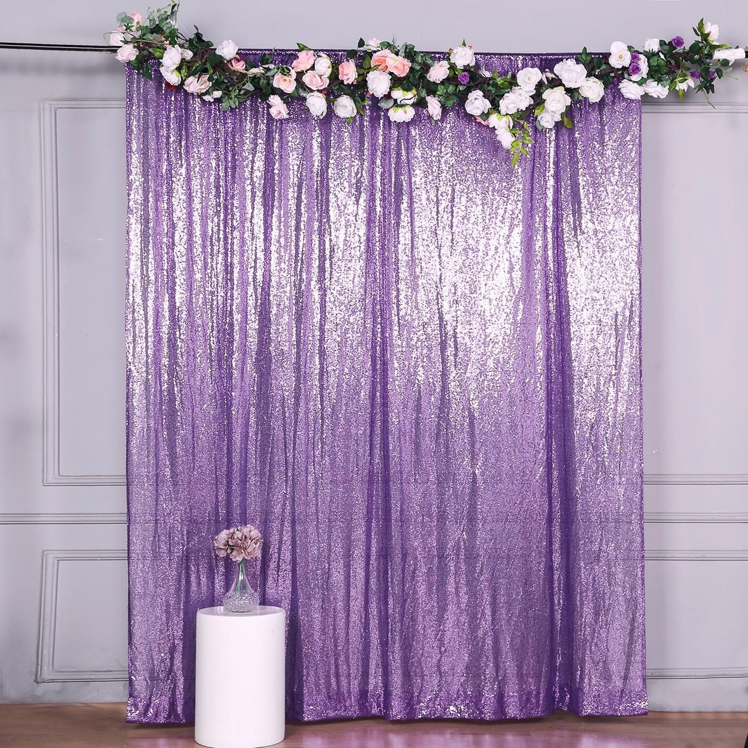 Purple Glitz Sequin Backdrop, Photo Booth Backdrop Sequin Drapes ...