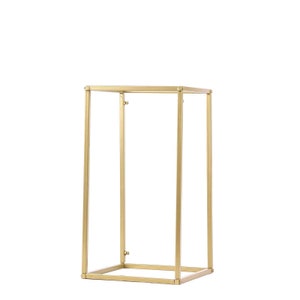 Set of 2 - 16" Matte Gold Metal Stand, Flower Stand, Geometric Metal ...