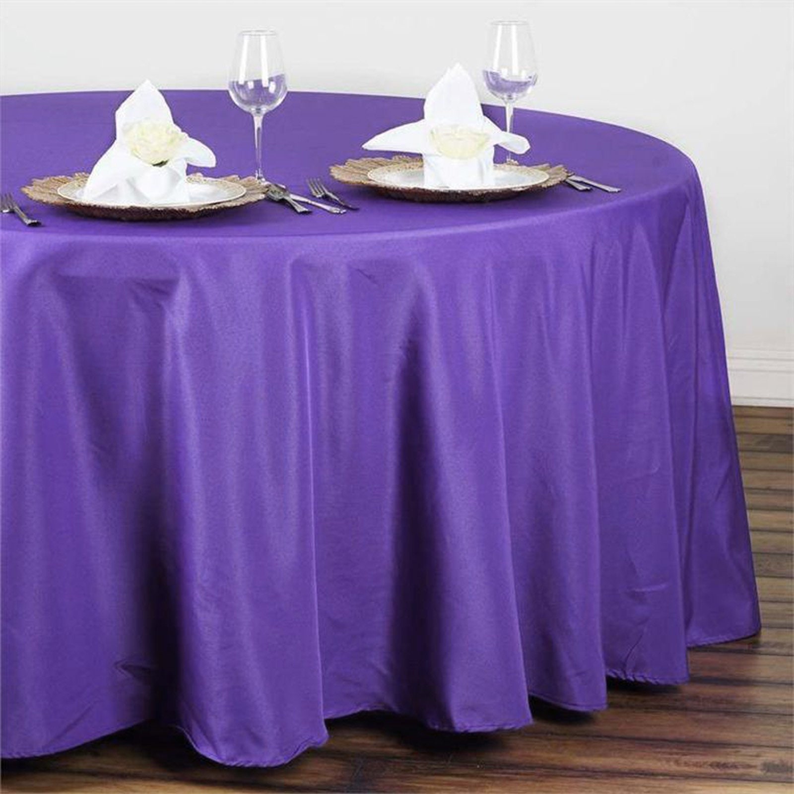 108" Purple Polyester Round Tablecloth - Etsy