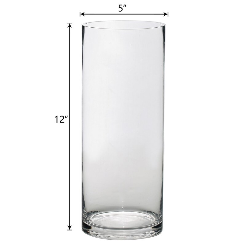 12" Glass Flower Vase, Cylinder Glass Vase, Glass Vase for Candles ...