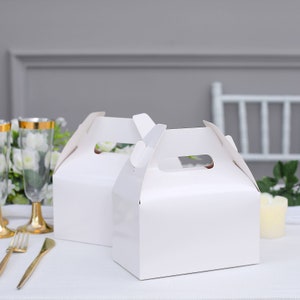 25 Pack | Classic White Party Favor Boxes, Gift Tote Boxes, Gable Boxes ...