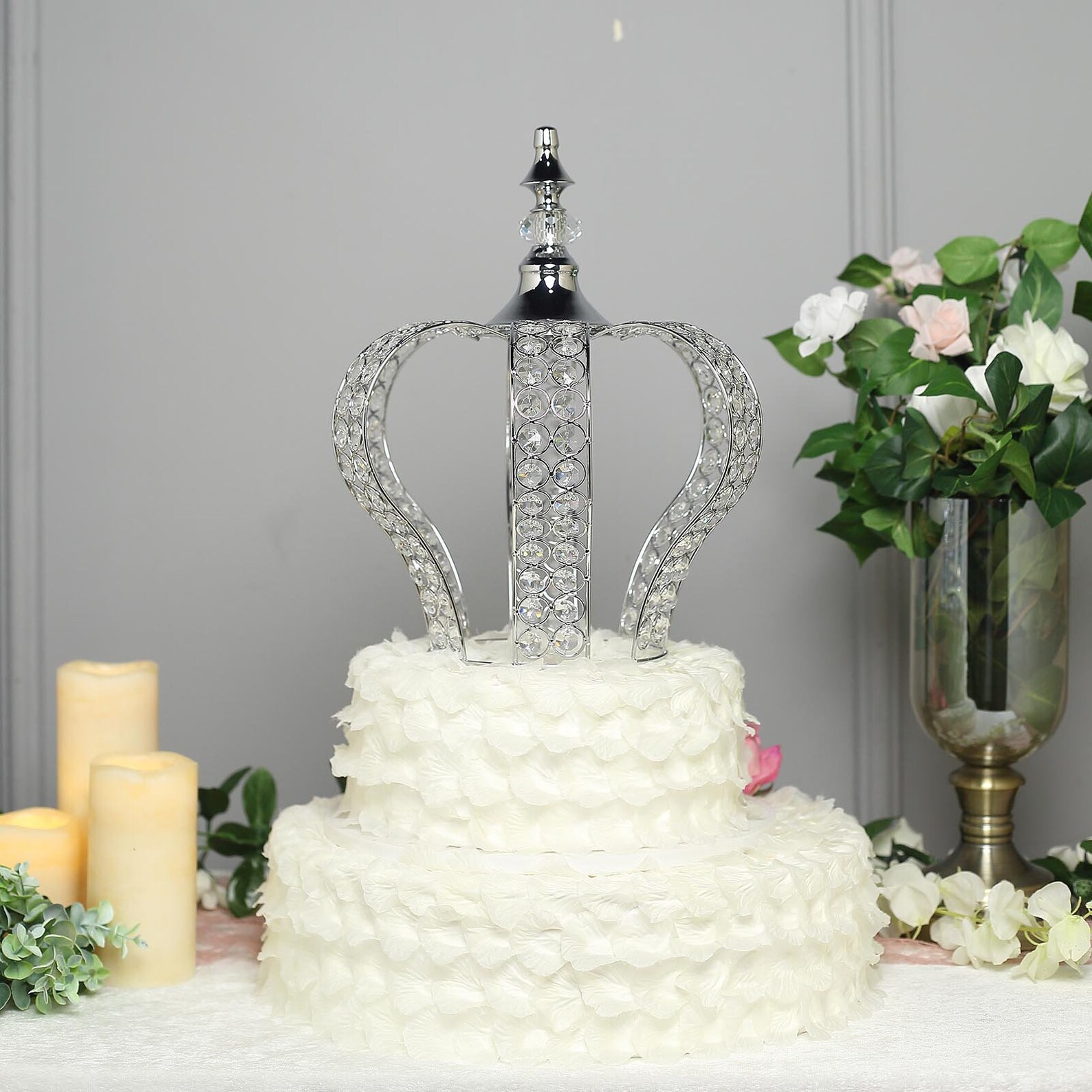 14 Silver Cake Toppers With Acrylic Crystals Royal - Etsy