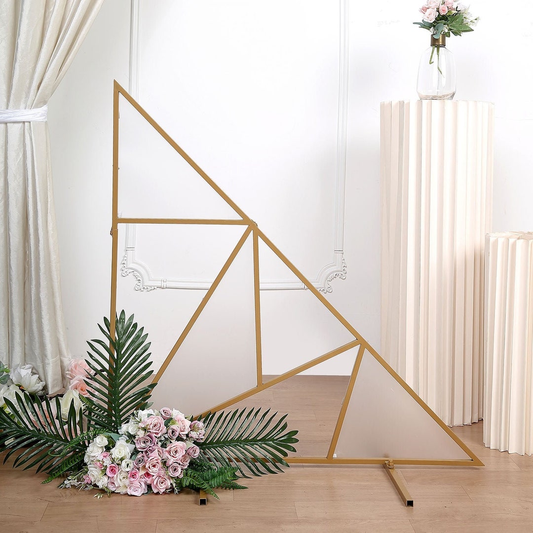 3ft Tall Gold Metal Geometric Wedding Backdrop Stand Metal - Etsy