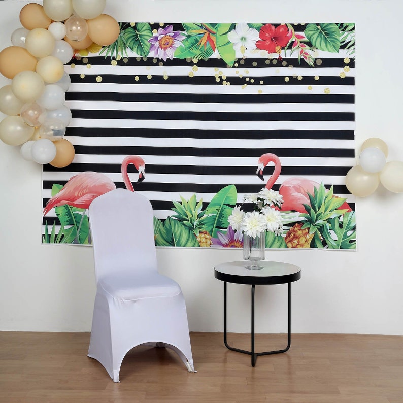 5ftx7ft | Pink Flamingo Vinyl Backdrop, Photo Booth Backdrop, Black ...