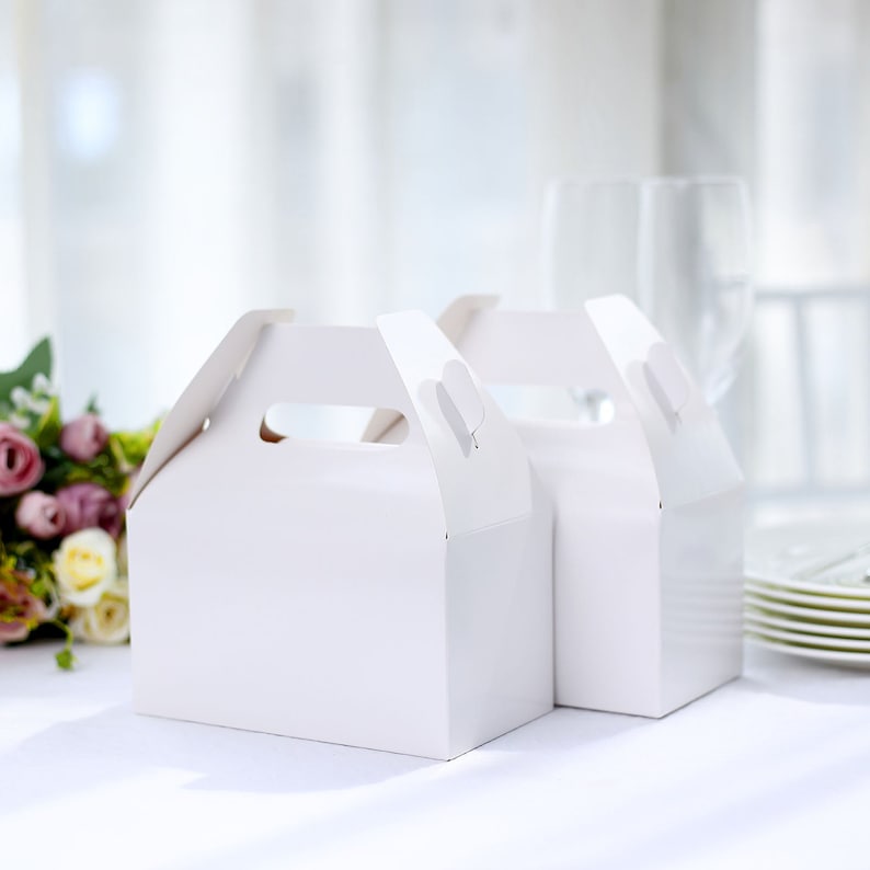 25 Pack Classic White Party Favor Boxes Gift Tote Boxes - Etsy