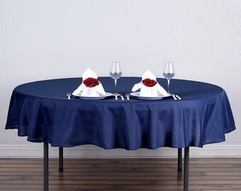 Round Navy Tablecloth - Etsy