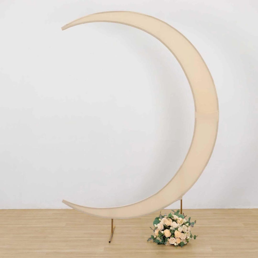Beige Spandex Crescent Moon Chiara Backdrop Stand Cover, Custom Fitted ...