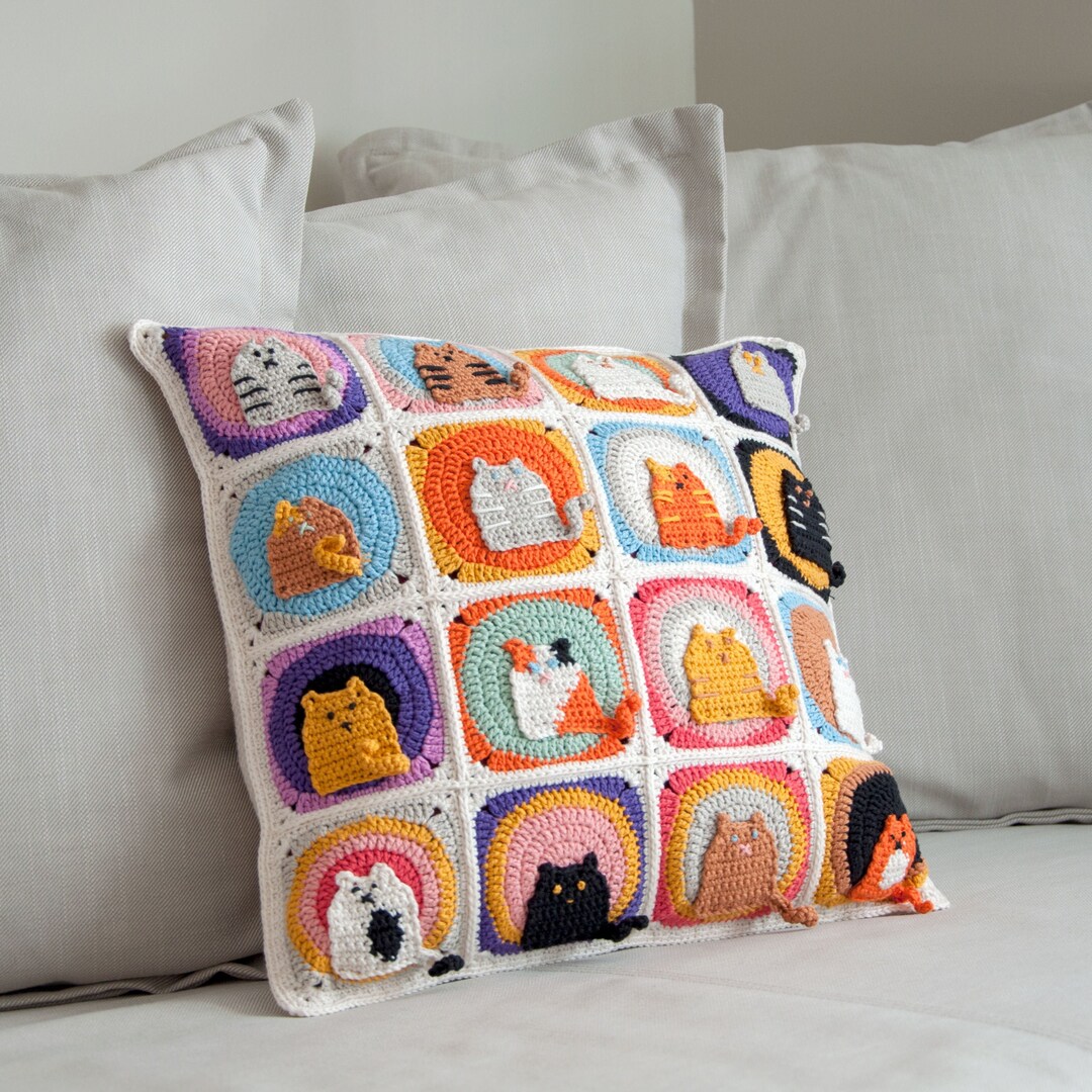 Cat Figured Pillowcase, Cats Pillow Case, Cats Square Cushion Cover ...