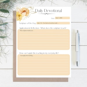 Daily Devotional Printable, Bible Study Tool, PDF Devotional, Bible ...