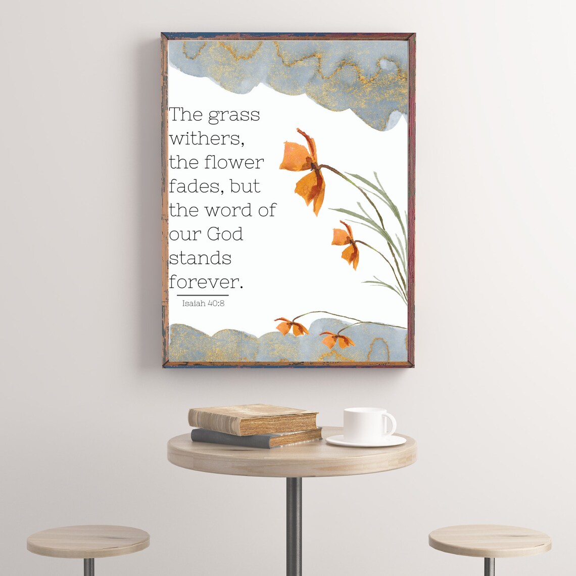 The Grass Withers Bible Verse Printable Wall Art, Digital Download ...