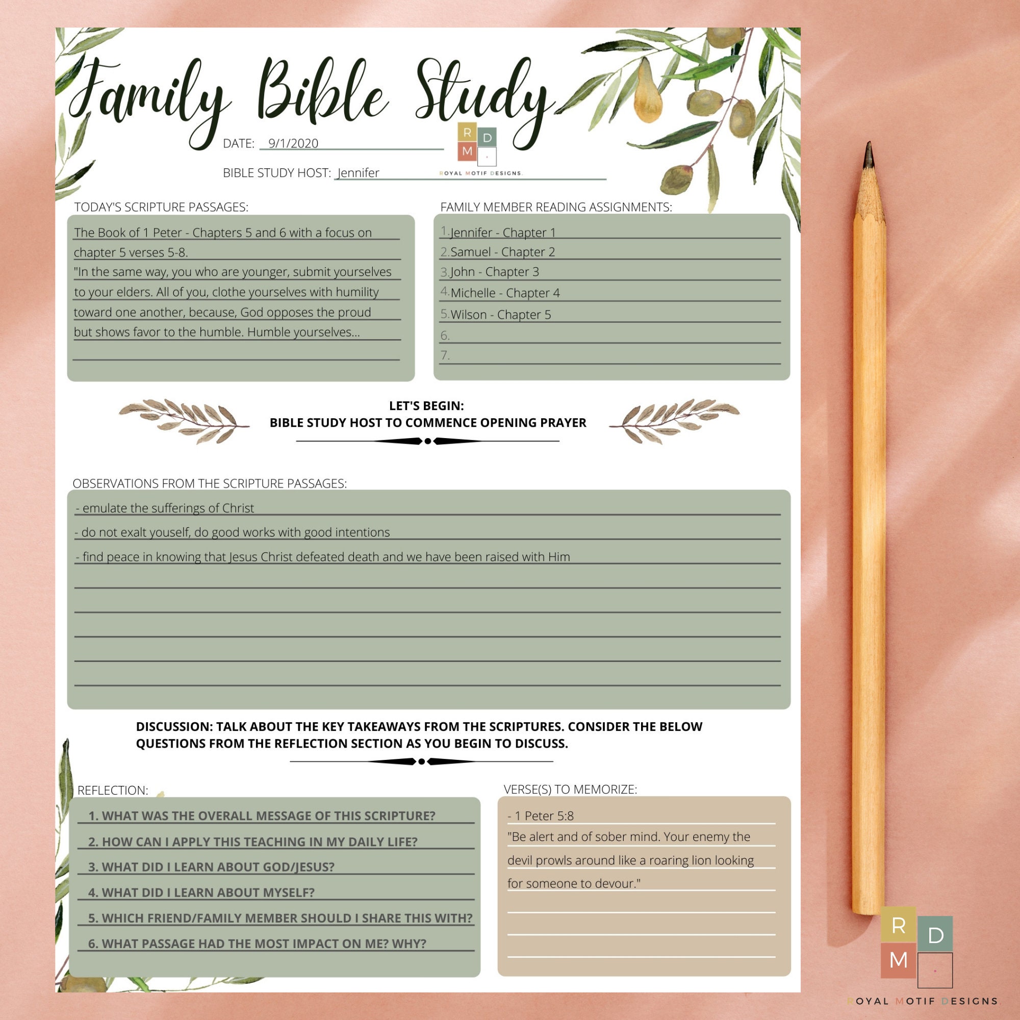 Family Bible Study Planner Printable, Digital Download, Journaling ...