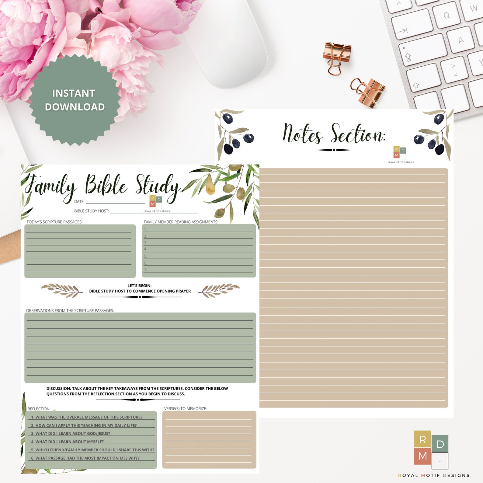 Family Bible Study Planner Printable, Digital Download, Journaling ...