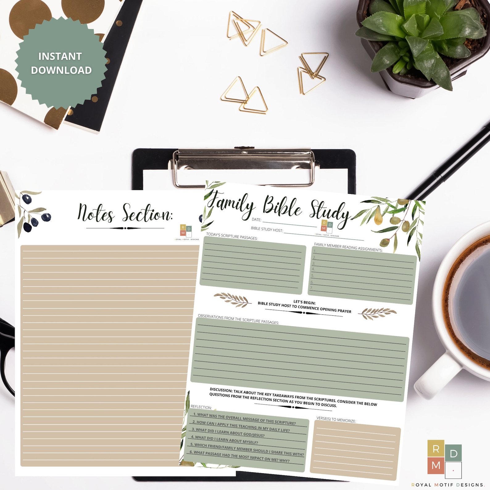 Family Bible Study Planner Printable, Digital Download, Journaling ...
