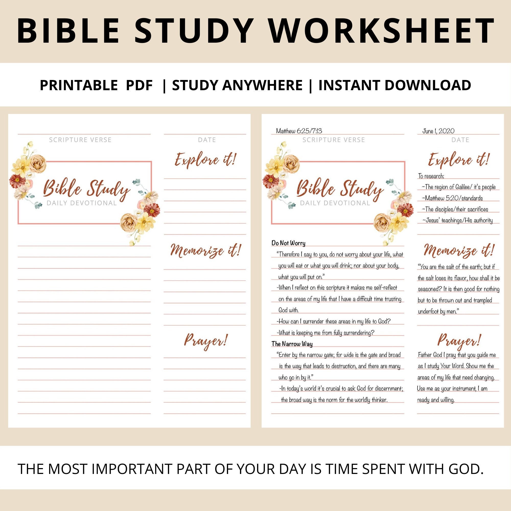 Bible Planner Printable, Digital Download, Journal, Template ...