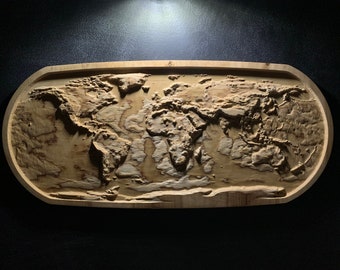 Wood World Map - Etsy