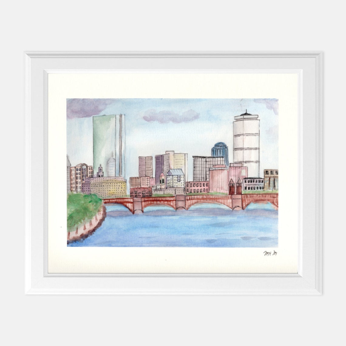 Boston Skyline Print, Boston Massachusetts *FREE US Shipping* - Etsy
