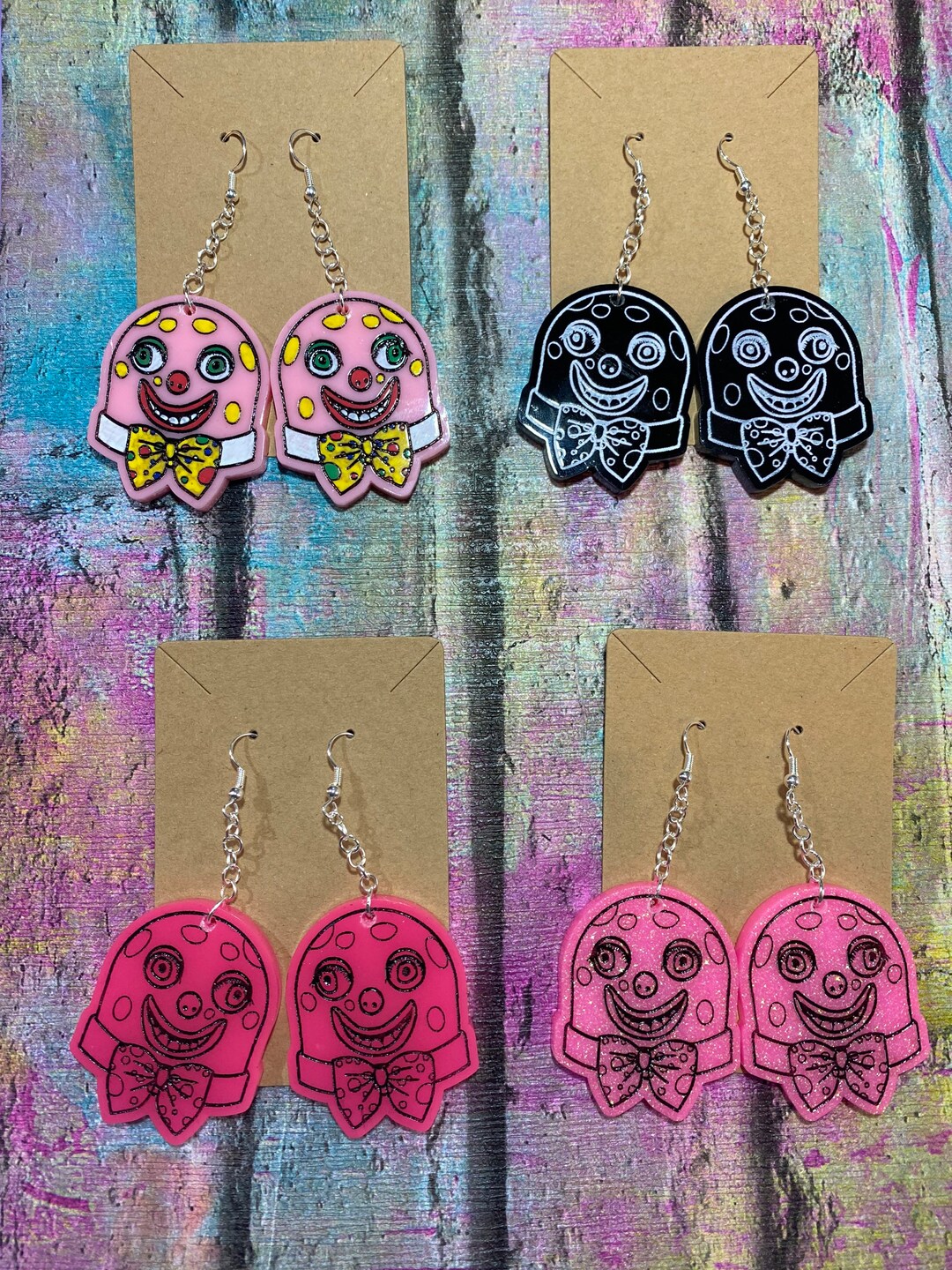 Retro Mr Blobby 90s Throwback Nightmare Earrings Handmade Resin Dangle ...
