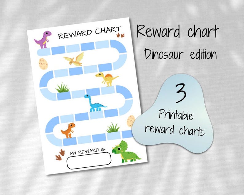 Printable Reward Chart - Dinosaur Edition, Fun Motivation System for ...