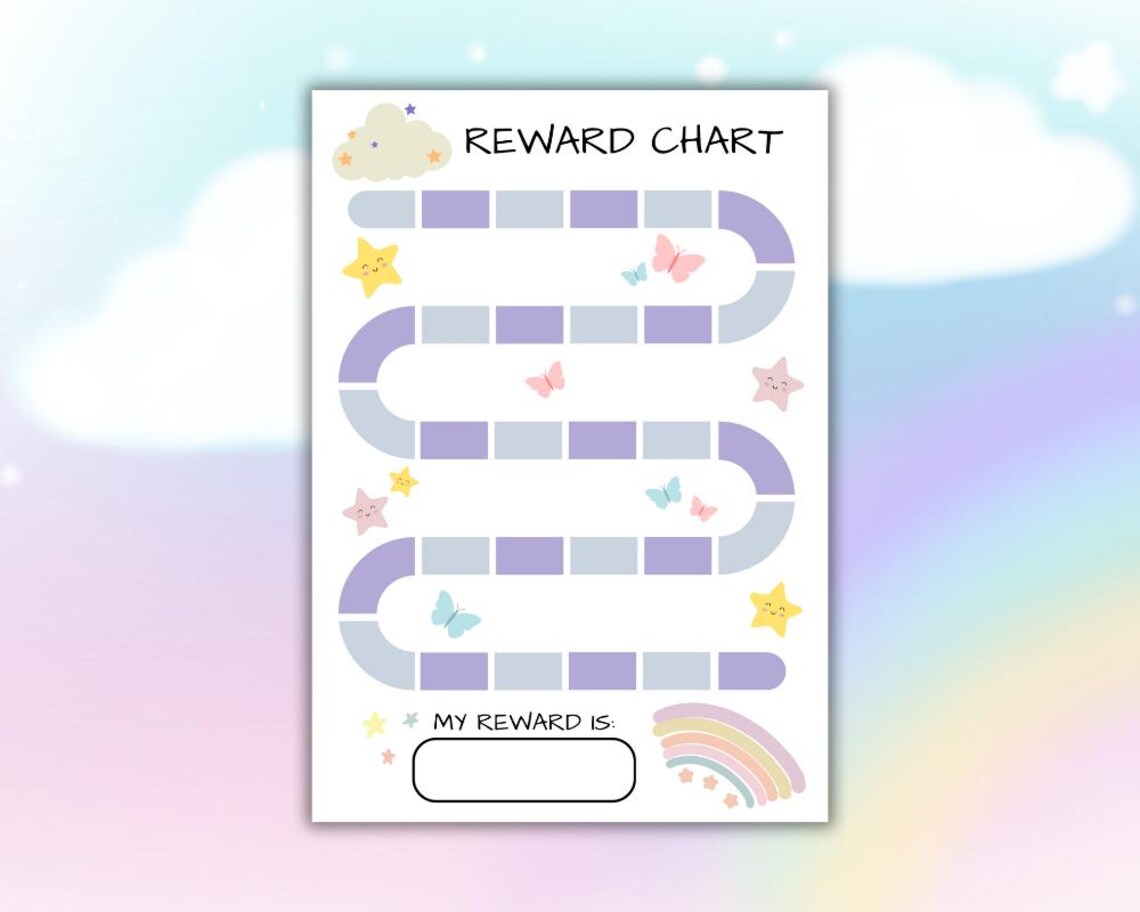 Dreamy Reward Chart for Kids – Pastel Stars & Butterflies Printable ...