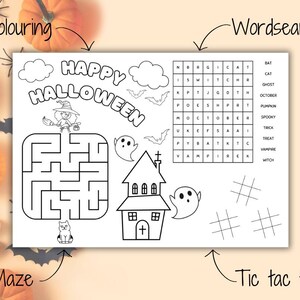 Printable Halloween Placemat - Halloween Printable Placemat Activity ...
