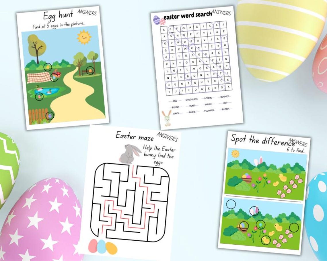 Printable Easter Activity Pages for Kids | 16-page Easter Fun Pack ...