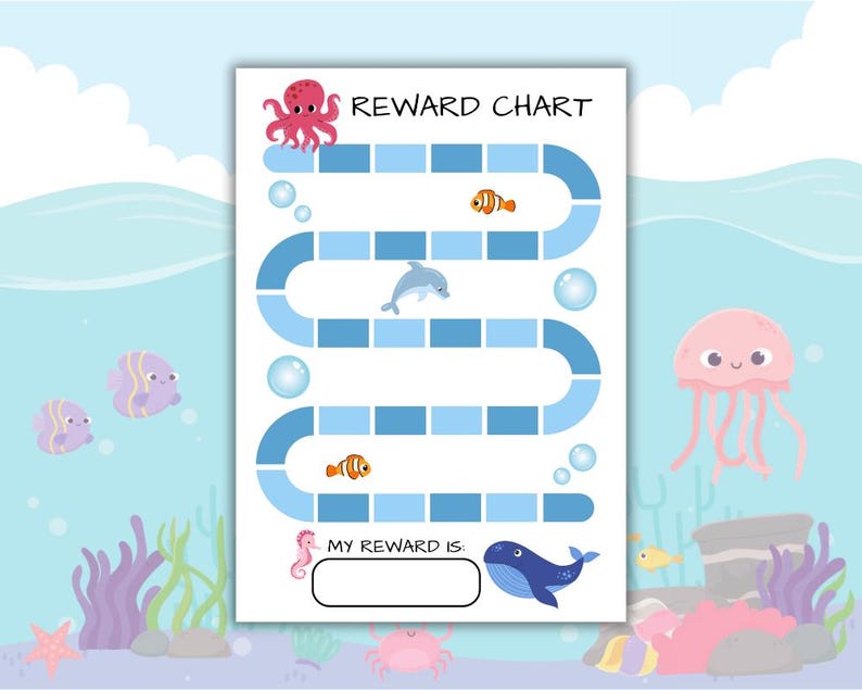 Ocean Friends Reward Chart: Fun Behavior Tracker (PDF Download A4 Size ...