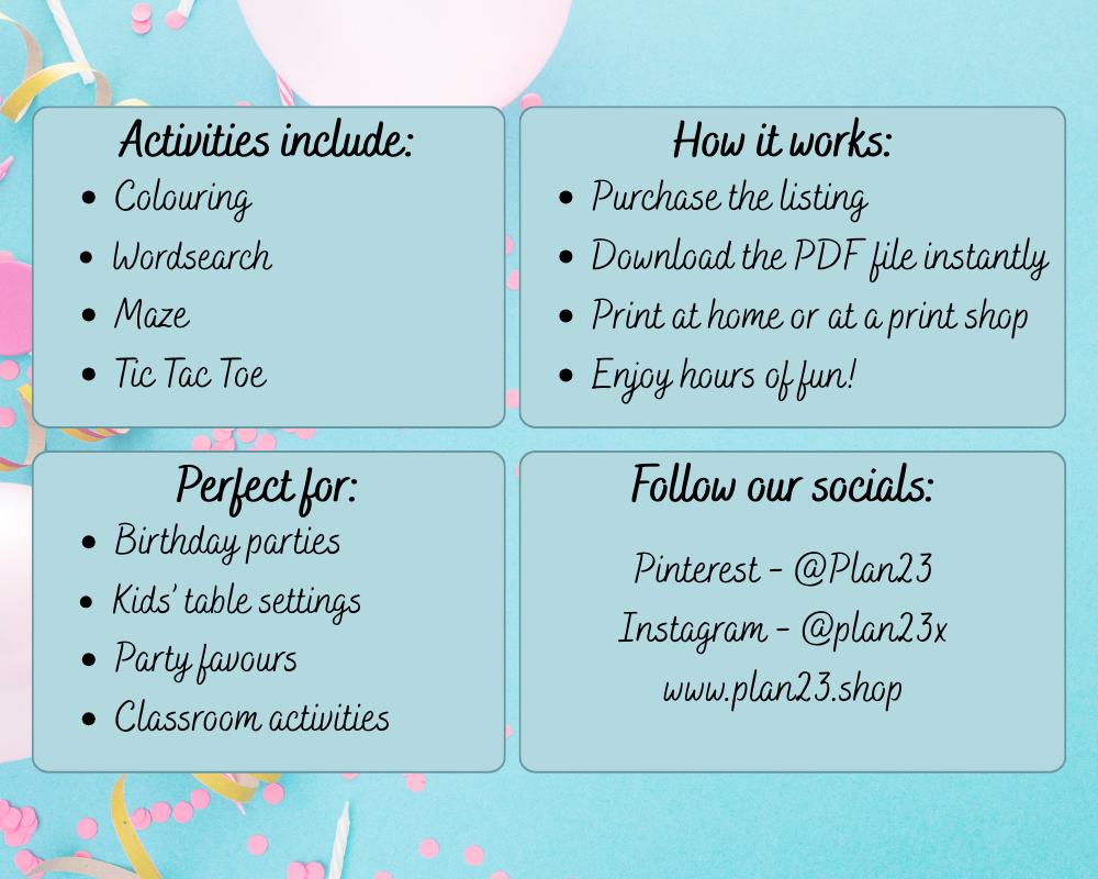 Printable Kids Placemat Bundle: 10 Themed Activity Mats (digital ...