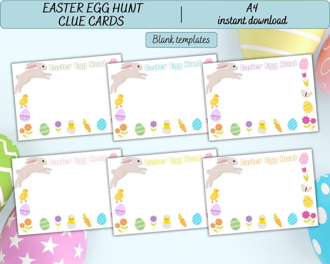 Printable Easter Egg Hunt Clue Cards: Pastel DIY Activity (A4 Instant ...