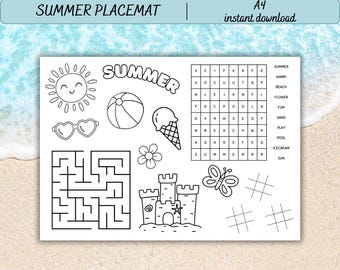 Printable Princess Activity Placemat for Kids – A4 Colouring Page ...