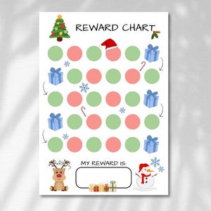 Printable Reward Chart - Christmas Edition, Reward Chart, Children's ...