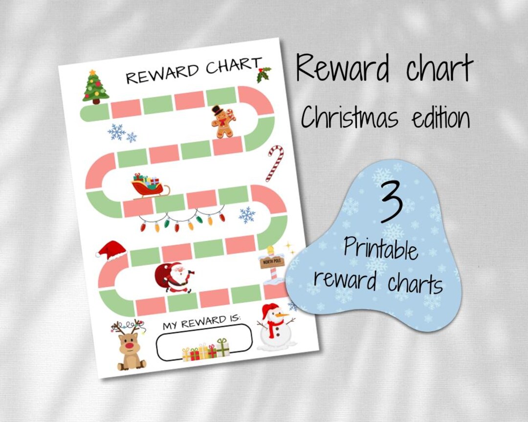 Printable Reward Chart - Christmas Edition, Reward Chart, Children's ...