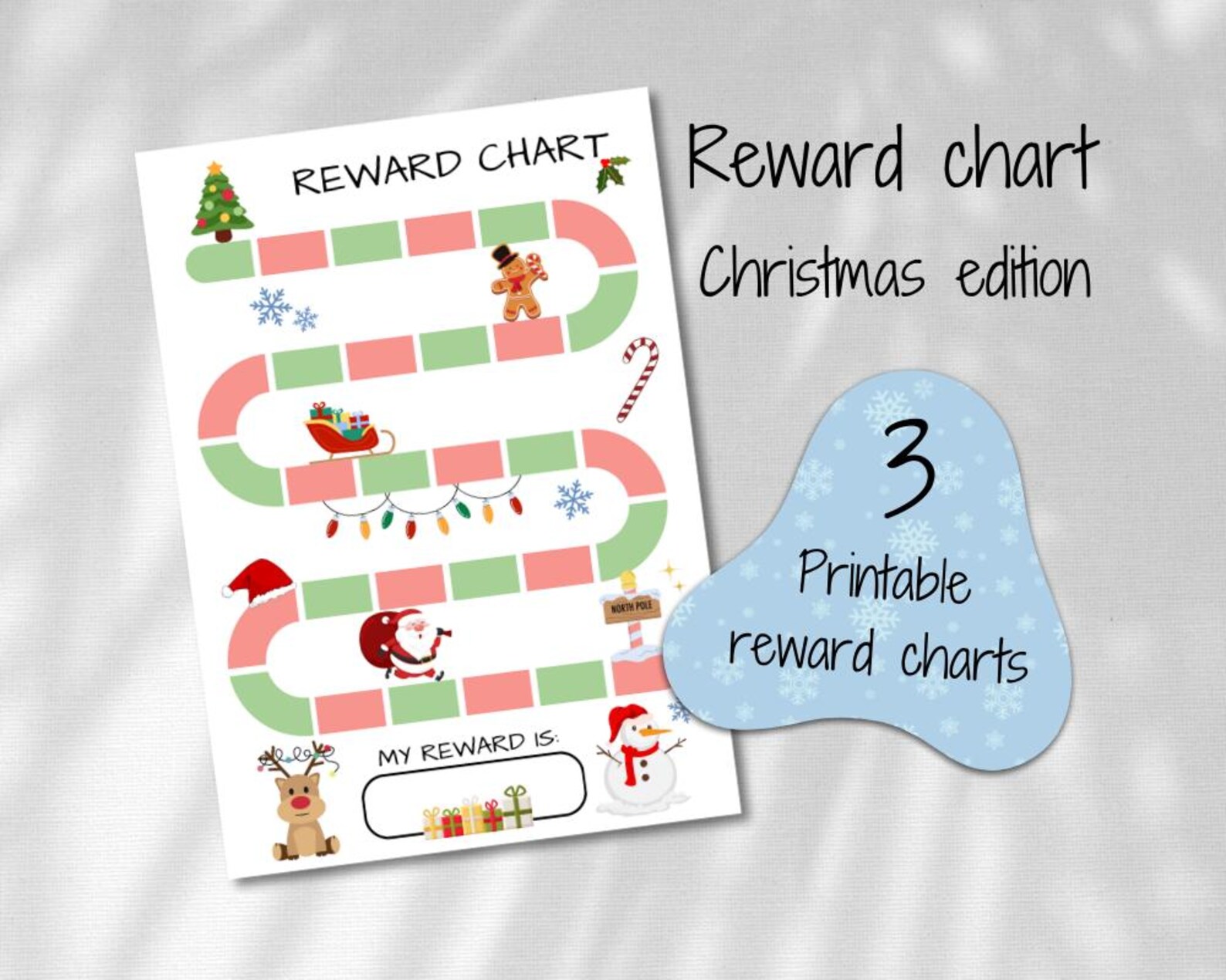 Printable Reward Chart - Christmas Edition, Reward Chart, Children's ...