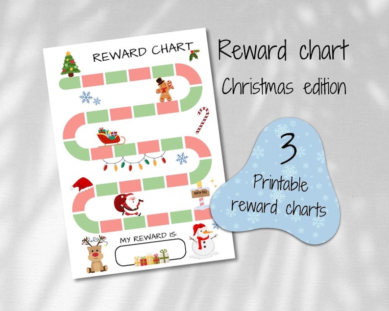 Printable Reward Chart - Christmas Edition, Reward Chart, Children's ...