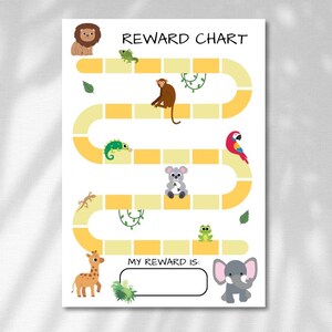Printable Reward Chart Jungle Edition, Reward Chart, Children's Reward ...