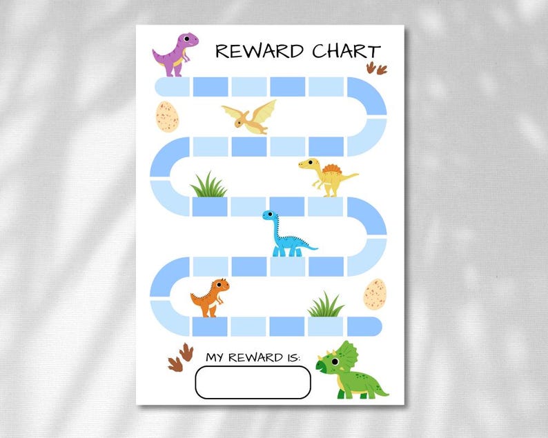 Printable Reward Chart Dinosaur Edition, Reward Chart, Children's ...