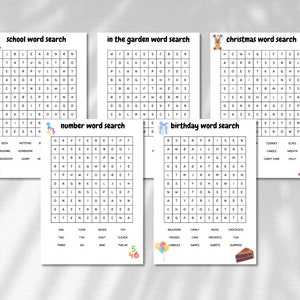 25 Printable Word Search Pages for Kids, Instant Digital Download, Word ...
