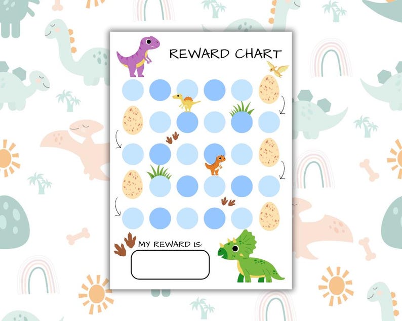 Dinosaur Reward Chart Printable for Kids – 3 Fun A4 Templates ...
