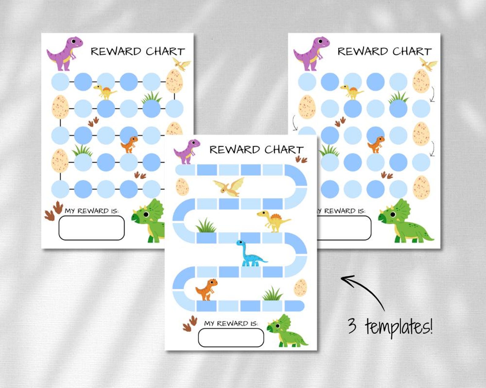 Printable Reward Chart Dinosaur Edition, Reward Chart, Children's ...