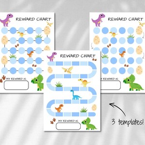 Printable Reward Chart Dinosaur Edition, Reward Chart, Children's ...