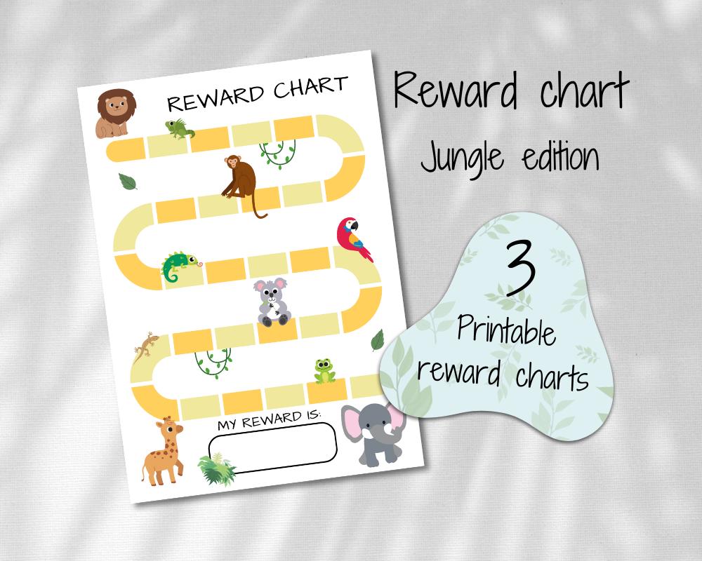 Printable Reward Chart Jungle Edition, Reward Chart, Children's Reward ...