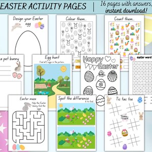 Printable Easter Activity Pages for Kids | 16-page Easter Fun Pack ...