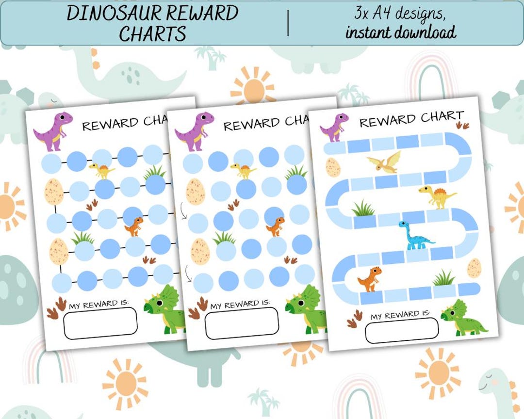 Dinosaur Reward Chart Printable for Kids – 3 Fun A4 Templates ...