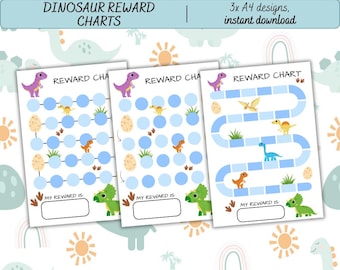 Printable Dinosaur Reward Chart | Behaviour Tracker for Kids | Fillable ...