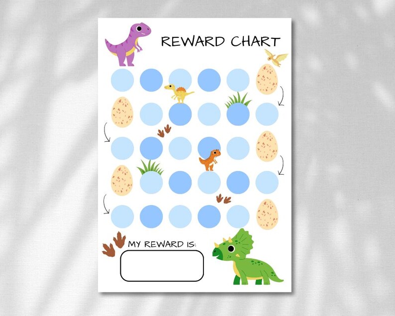 Printable Reward Chart - Dinosaur Edition, Fun Motivation System for ...