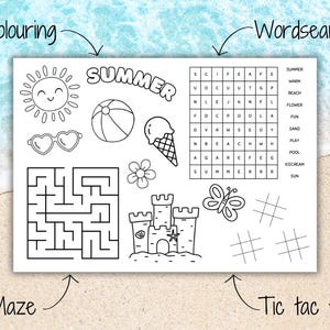 Printable Summer Activity Placemat for Kids – A4 Colouring Page | Maze ...