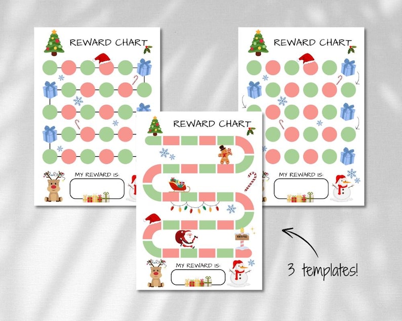 Printable Reward Chart - Christmas Edition, Reward Chart, Children's ...