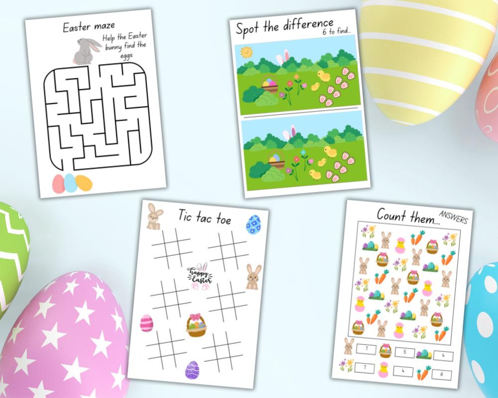 Printable Easter Activity Pages for Kids | 16-page Easter Fun Pack ...